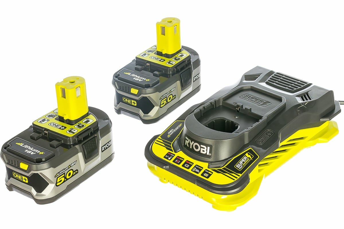 Набор Ryobi ONE+ ONE+: 2 аккумулятора 5.0Ач и зарядное устройство RC18150 RC18150-250 5133004422