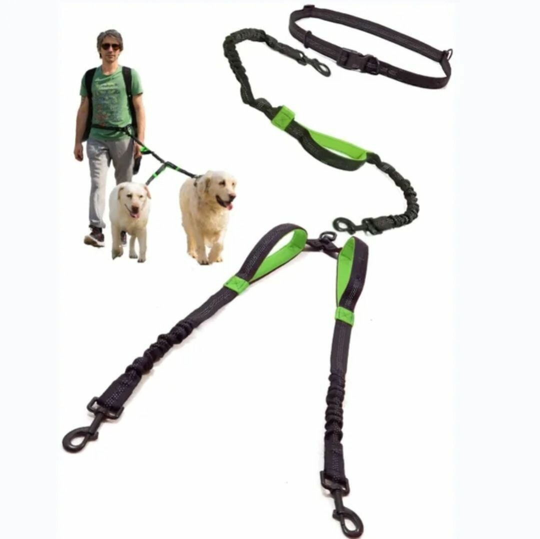 Антирывковый поводок сворка для двух собак Свободные руки