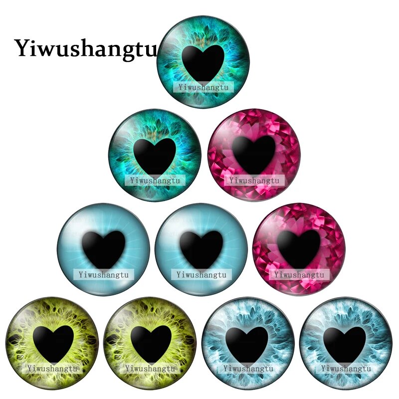 Стеклянные кабошоны для бижутерии 8-30 мм 12 мм, mix2 pairs