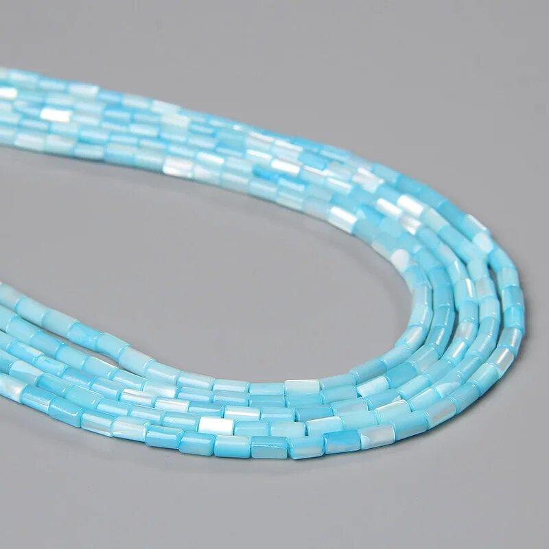 Бусины стеклянные голубые 3x5mm No.1
