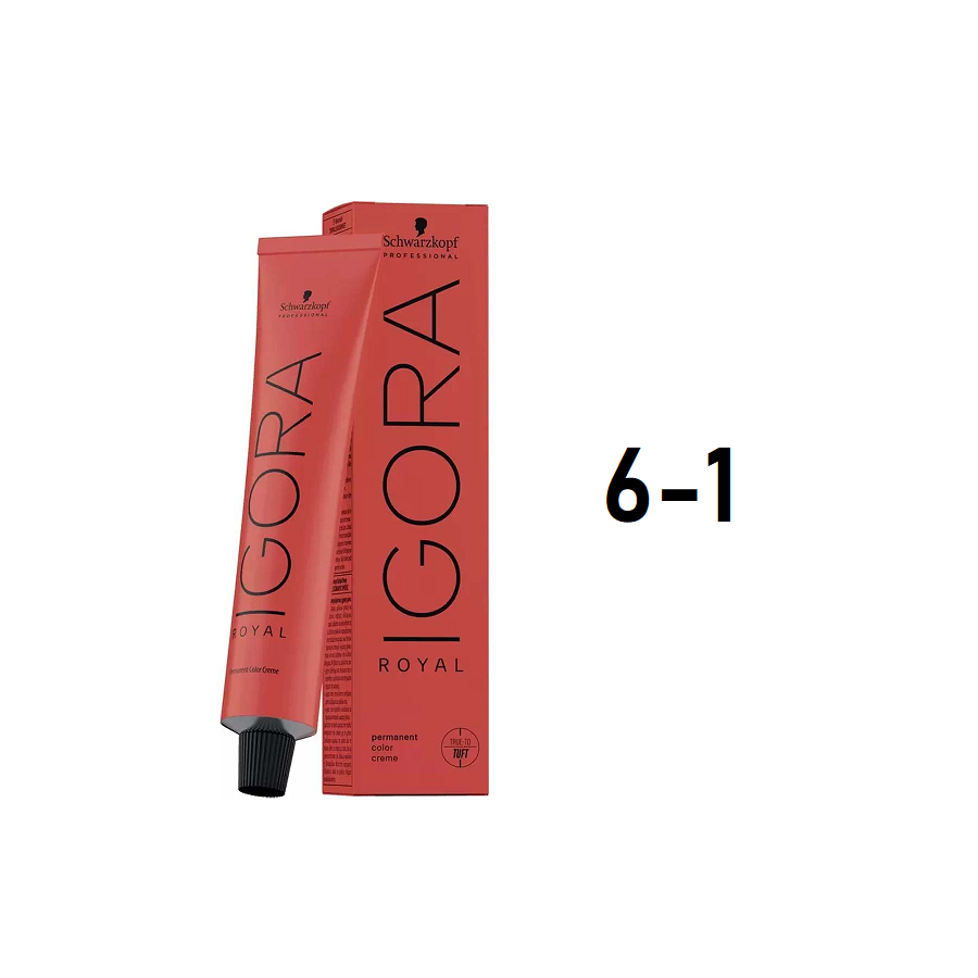 Schwarzkopf Professional Schwarzkopf Igora Royal 6-1 - Перманентный краситель темный русый сандре 60 мл