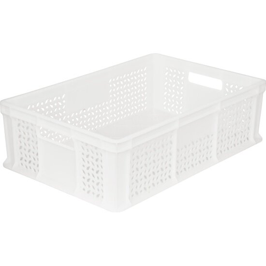 Ящик Тара п/э 600х400х180 мм перфорированный с ручками натуральный морозостойкий