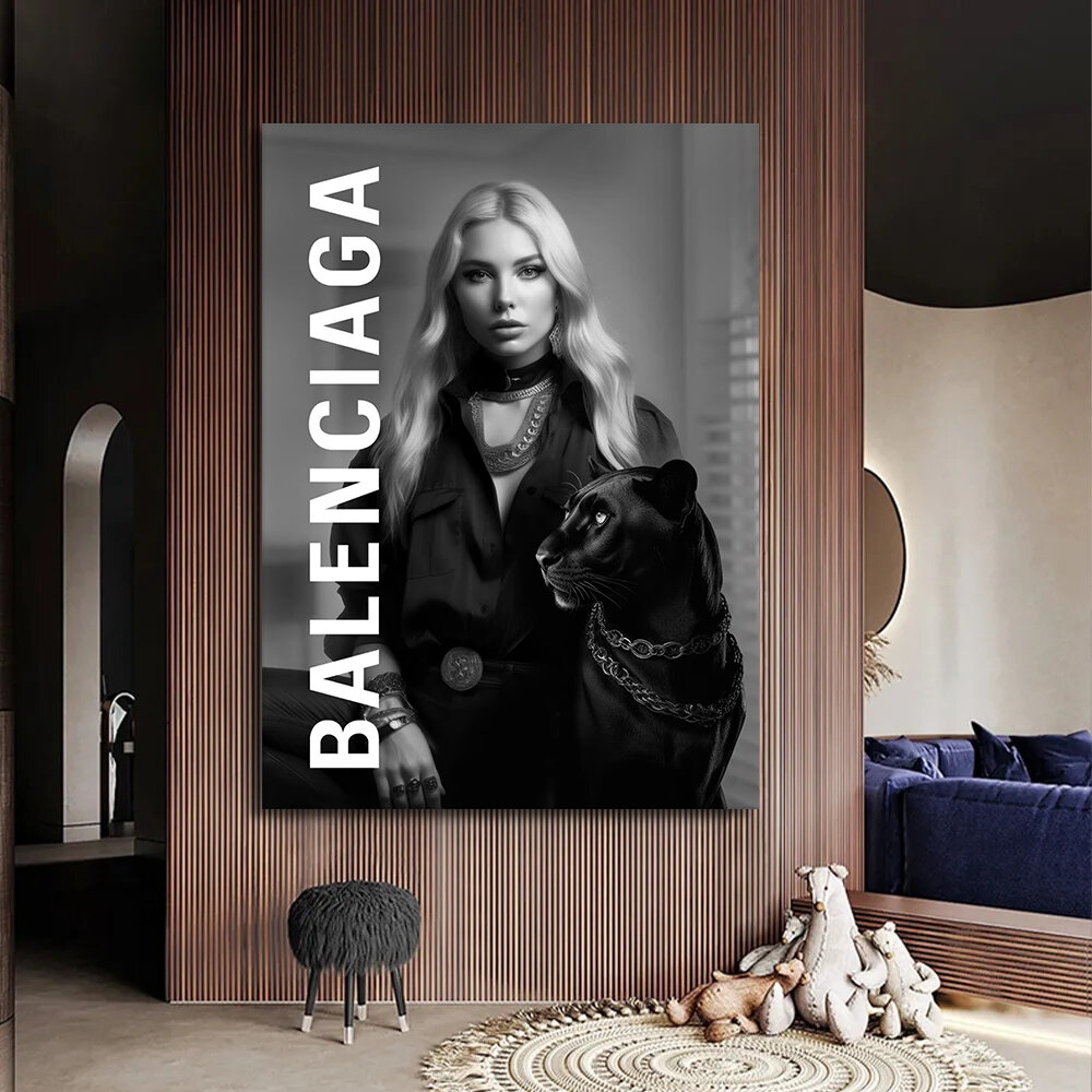 Мотивация / BALENCIAGA, картина на холсте девушка / в салон красоты, 20х30 см.