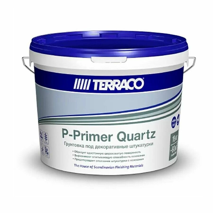 Кварц-грунт адгезионный под декоративные штукатурки Terraco P-Primer Quartz (16кг)