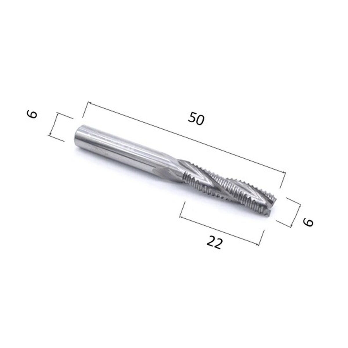 Фреза DJTOL NMDRX622 спиральная трехзаходная со стружколомом (по дереву, композиту (АКП), пластику)