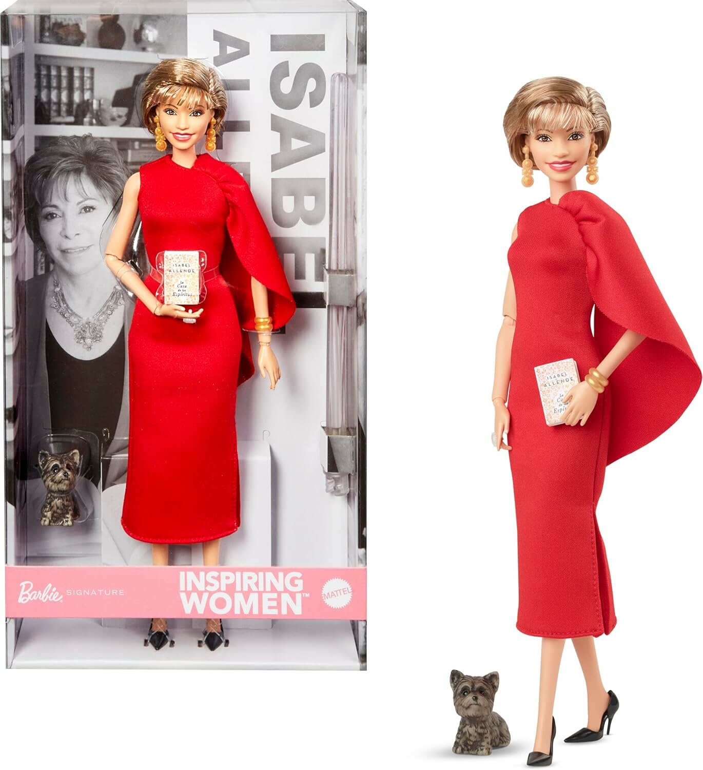 Коллекционная кукла барби Изабель Альенде в красном платье Barbie Inspiring Women Doll, Isabel Allende Collectible