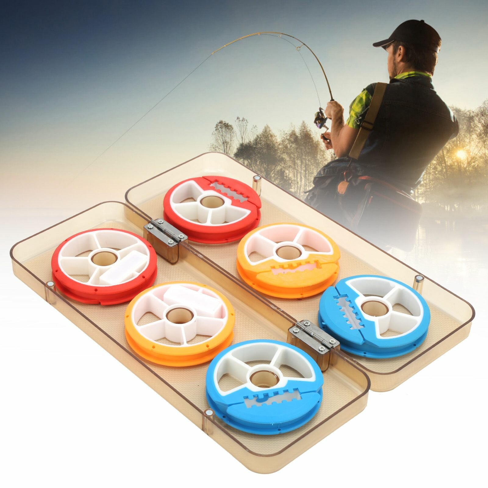 Силиконовые держатели для хранения лески 6-осевая красочная катушка для намотки лески