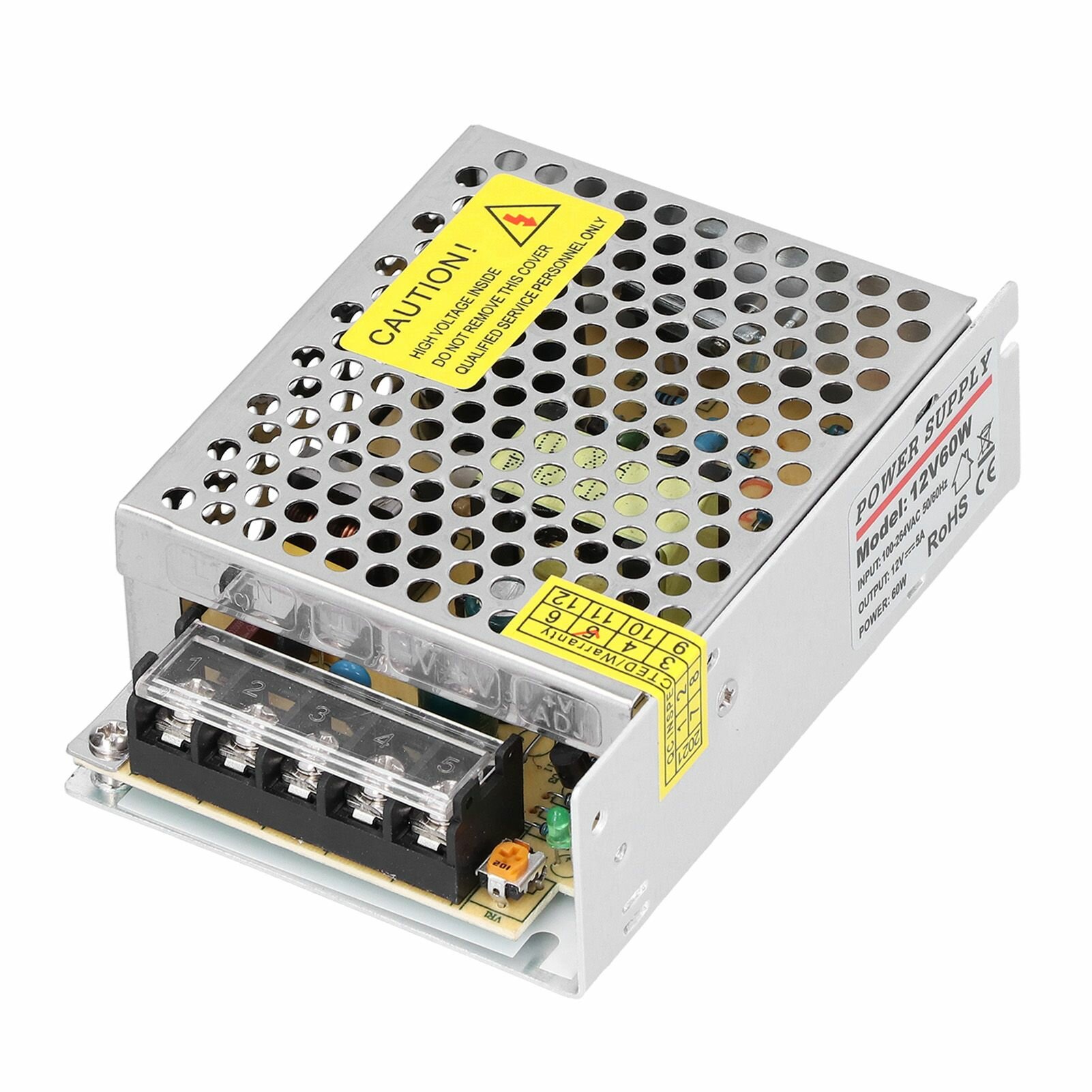 Импульсный источник питания 60 Вт, 5 А, преобразователь 220 В в 12 В, светодиодный драйвер для светодиодной камеры видеонаблюдения
