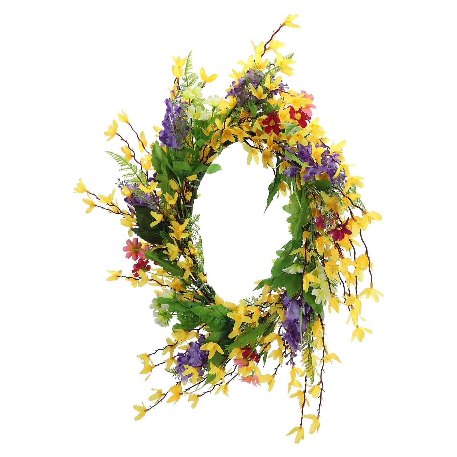 Искусственный венок лаванды для украшения двери, мультицветный, диаметр 50см, 0.15кг
