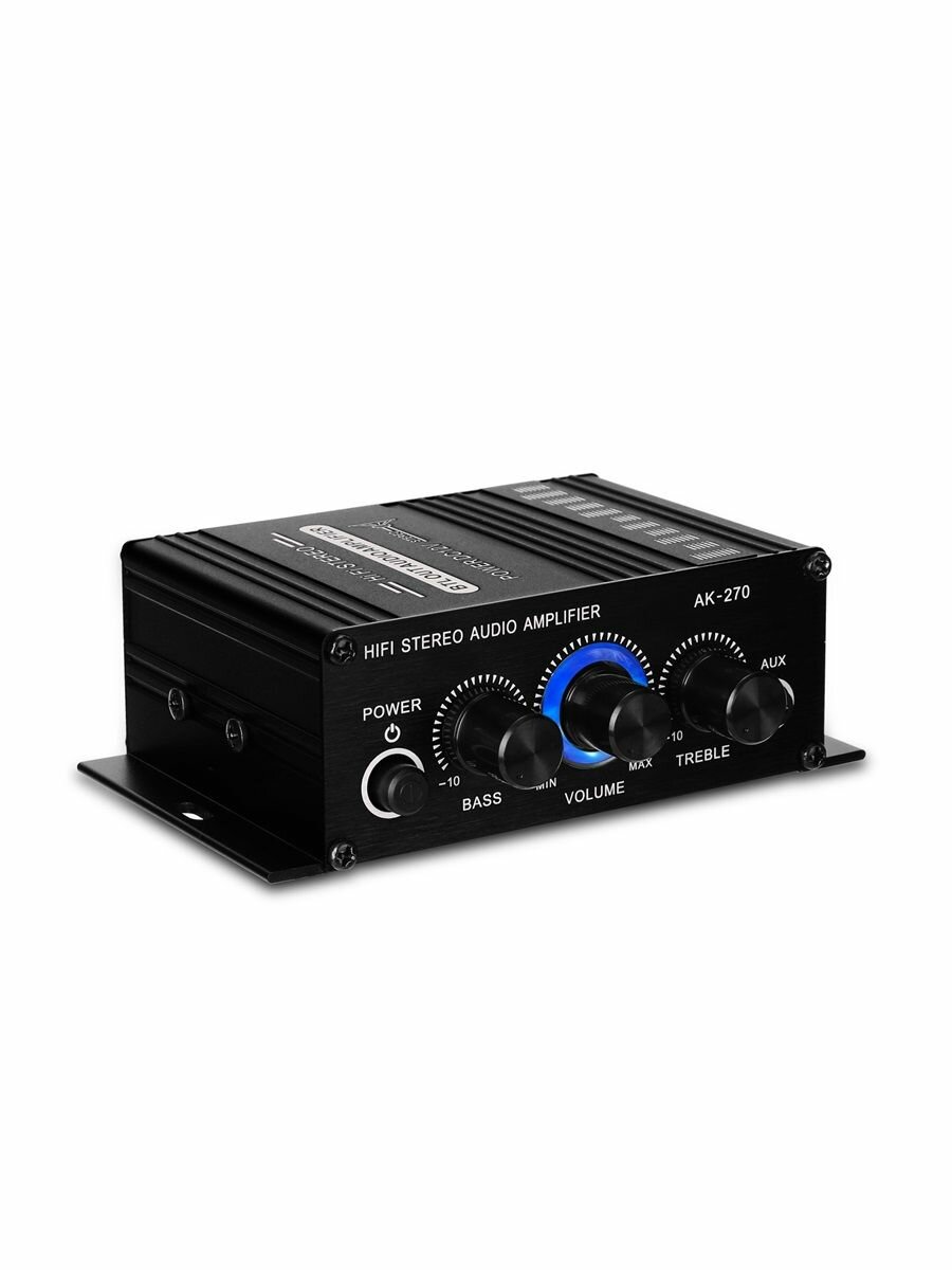 Ak270 Mini 2-канальный портативный стереоусилитель мощности, усилитель звука для домашнего использования в автомобиле с входом AUX, компактный дизайн, прочная конструкция, простая установка