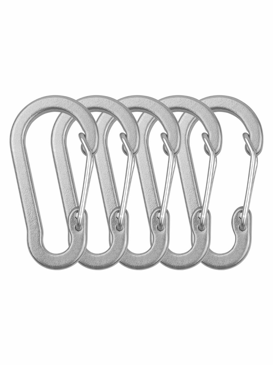 Мини-зажимы-карабины из алюминиевого сплава, 5 шт, брелок с кольцами D для кемпинга, пешего туризма, рыбалки, альпинизма