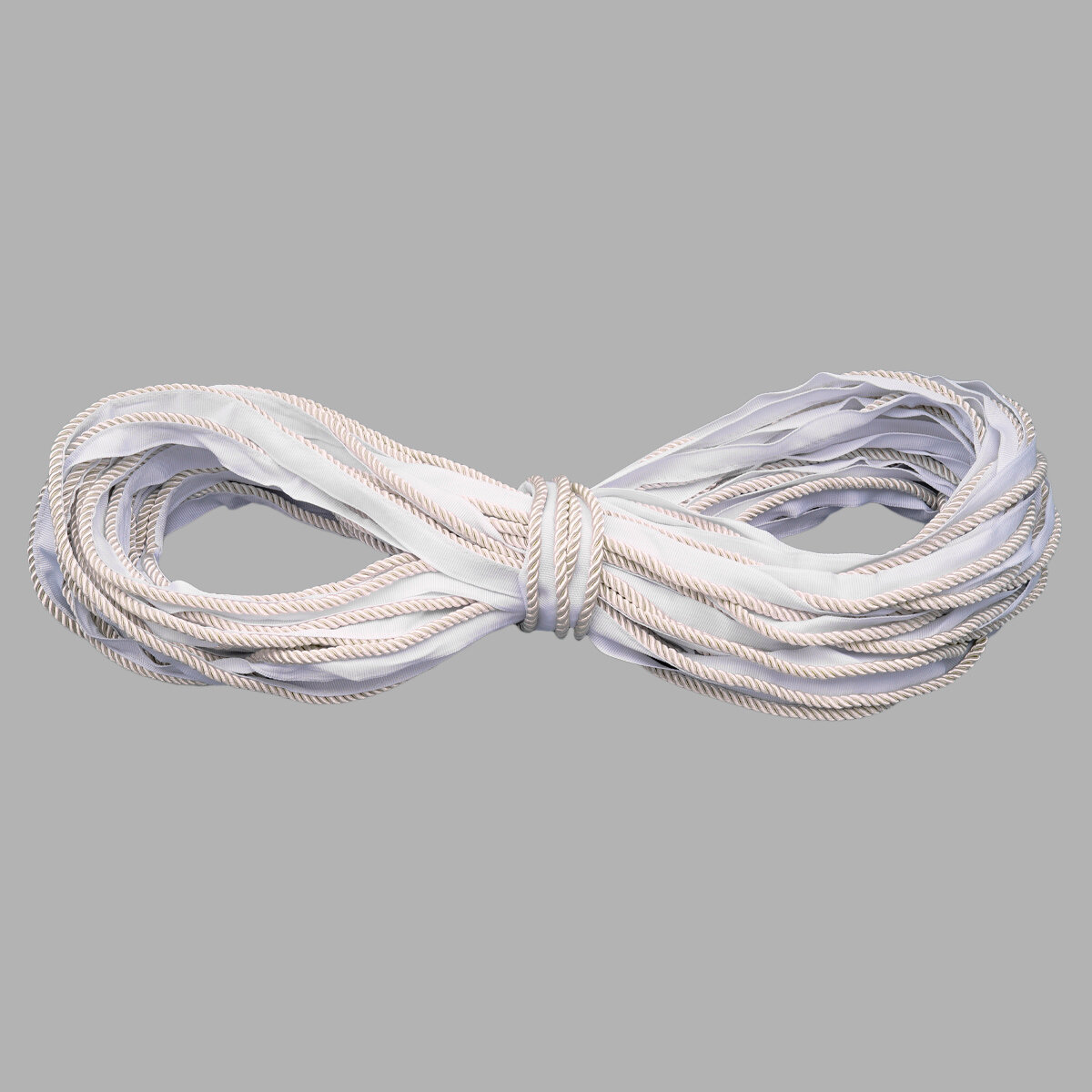 Кант витой для шитья, 5 мм × 25 м, белый, декоративная отделка, Айрис