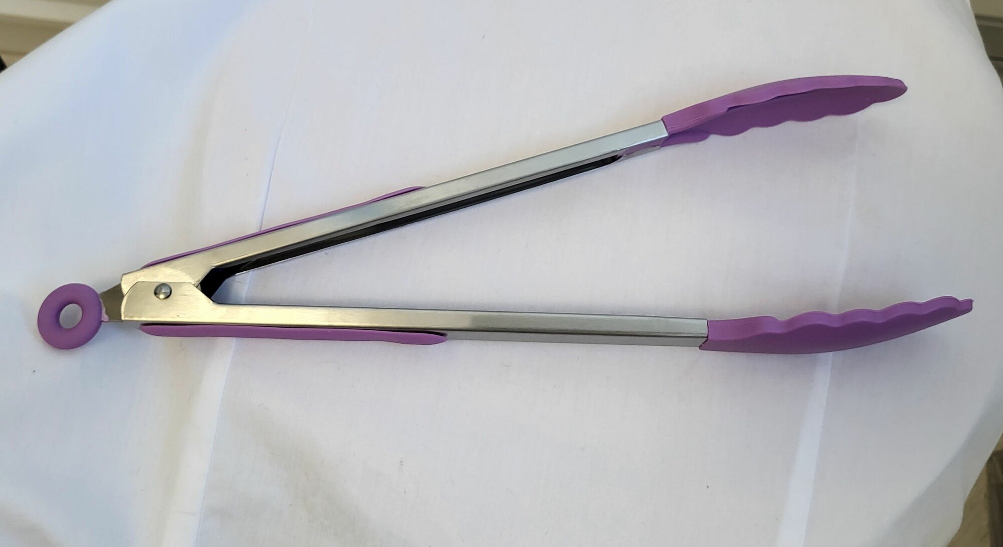 Щипцы кухонные Secret Food силиконовые 30 см / для гриля и барбекю из силикона и нержавеющей стали, цвет фиолетовый