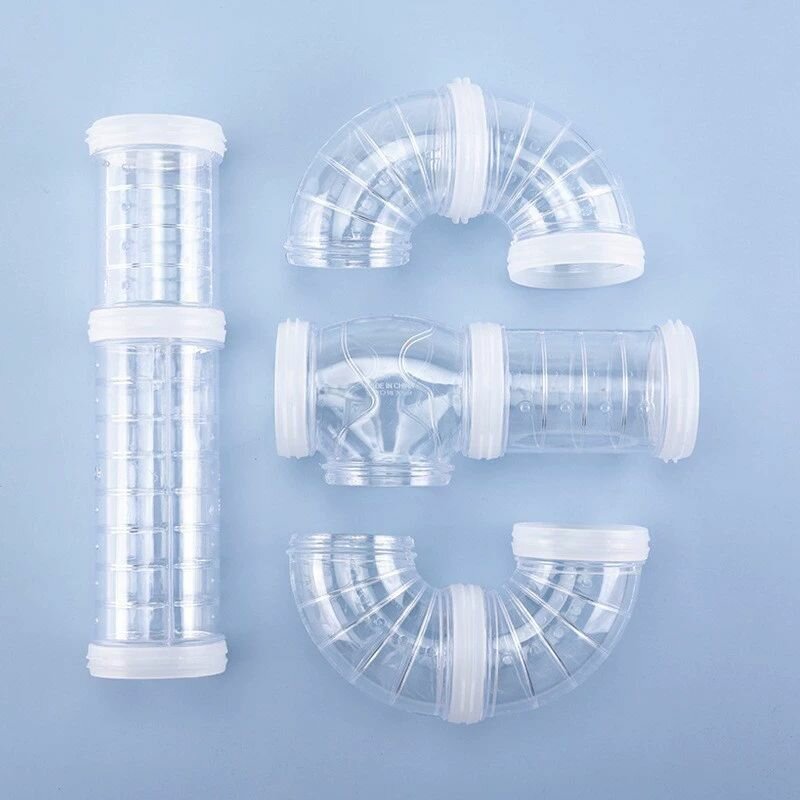 Тоннель для грызунов пластиковый прозрачный 8 элементов, лабиринт для хомяка, тоннель для грызунов