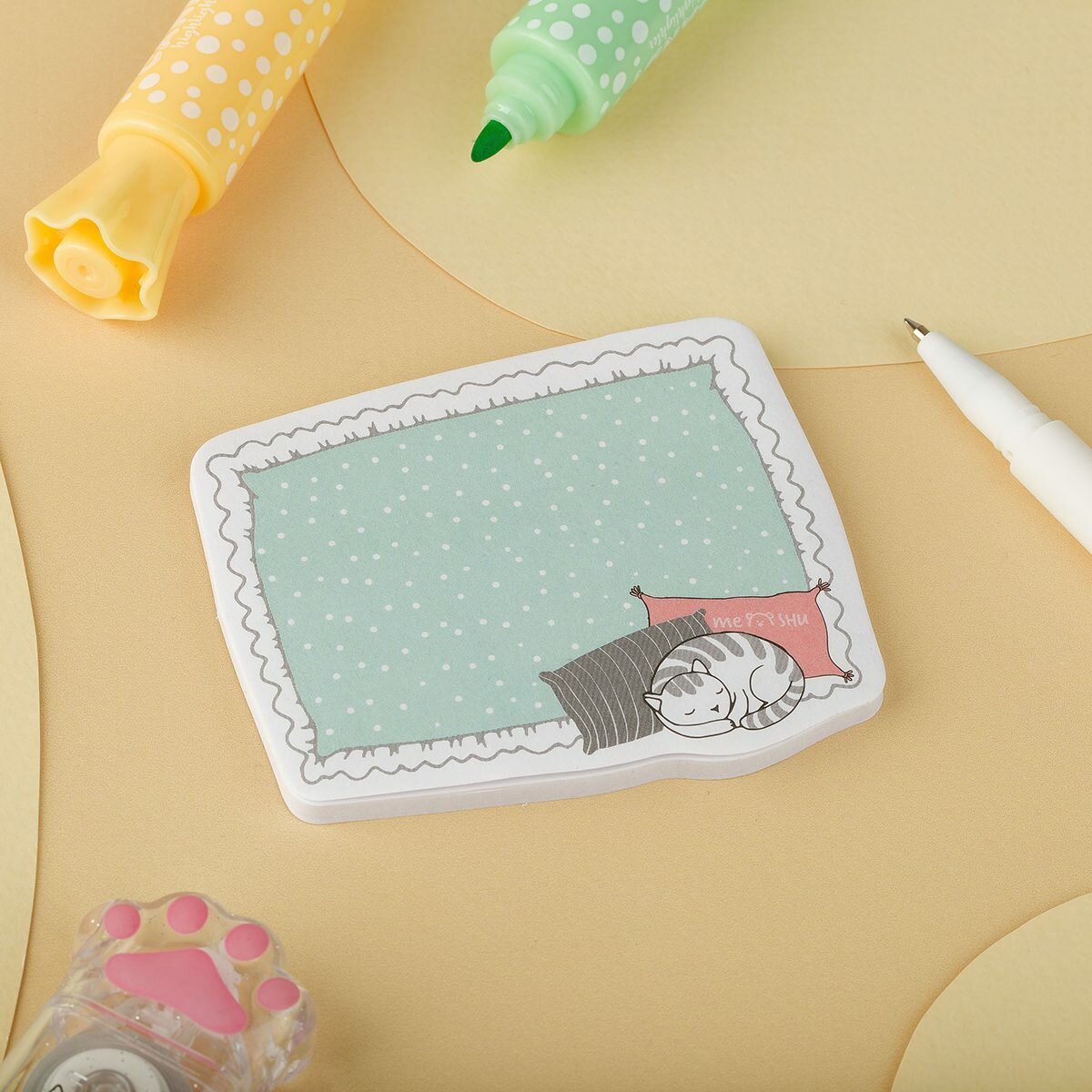 Стикеры (самоклеящийся блок) фигурные MESHU "Soft pillows", 40 листов, европодвес (MS_54257), 12 уп.