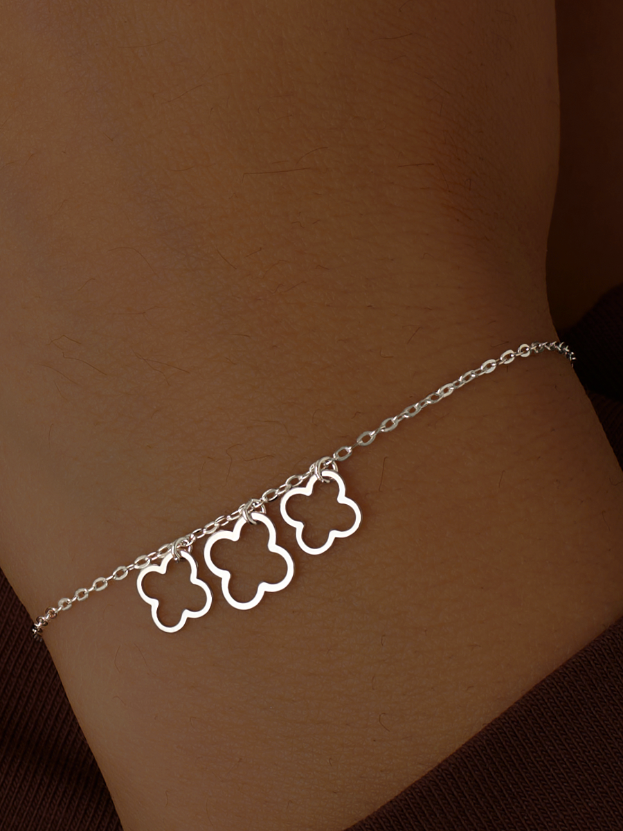 Браслет-цепочка, серебро, 925 проба, родирование