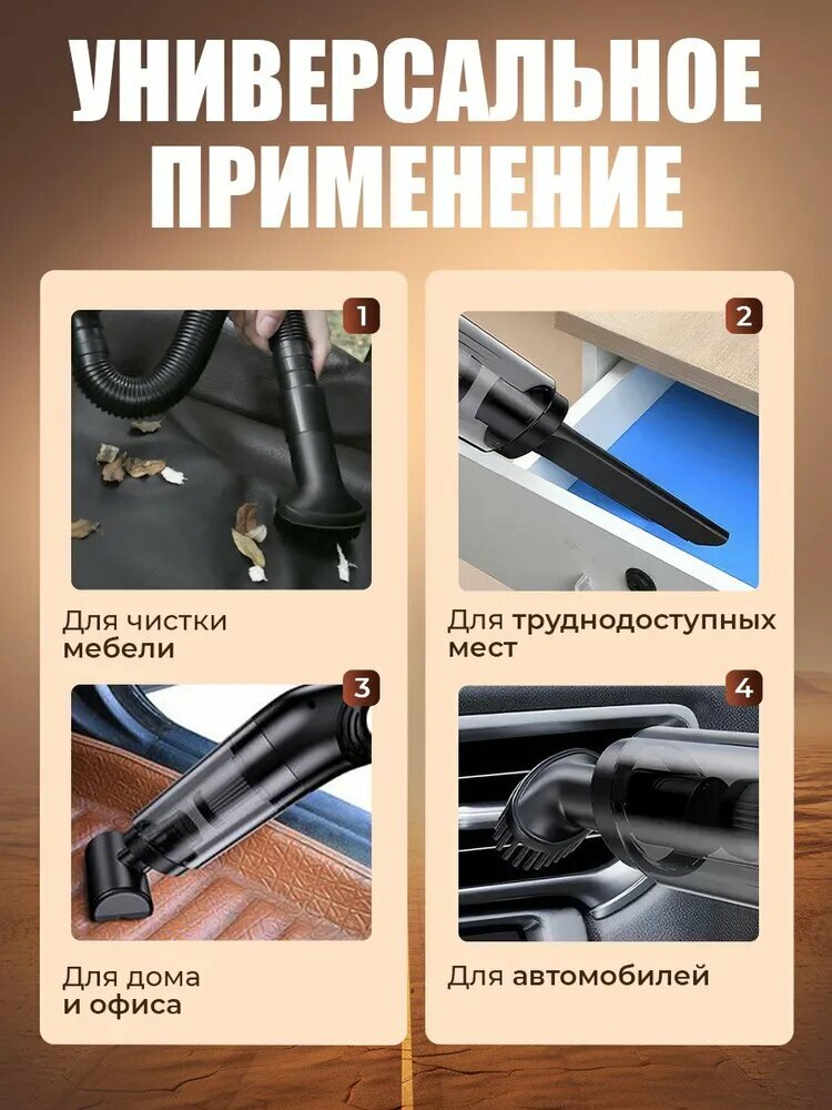Пылесос автомобильный, автопылесос беспроводной