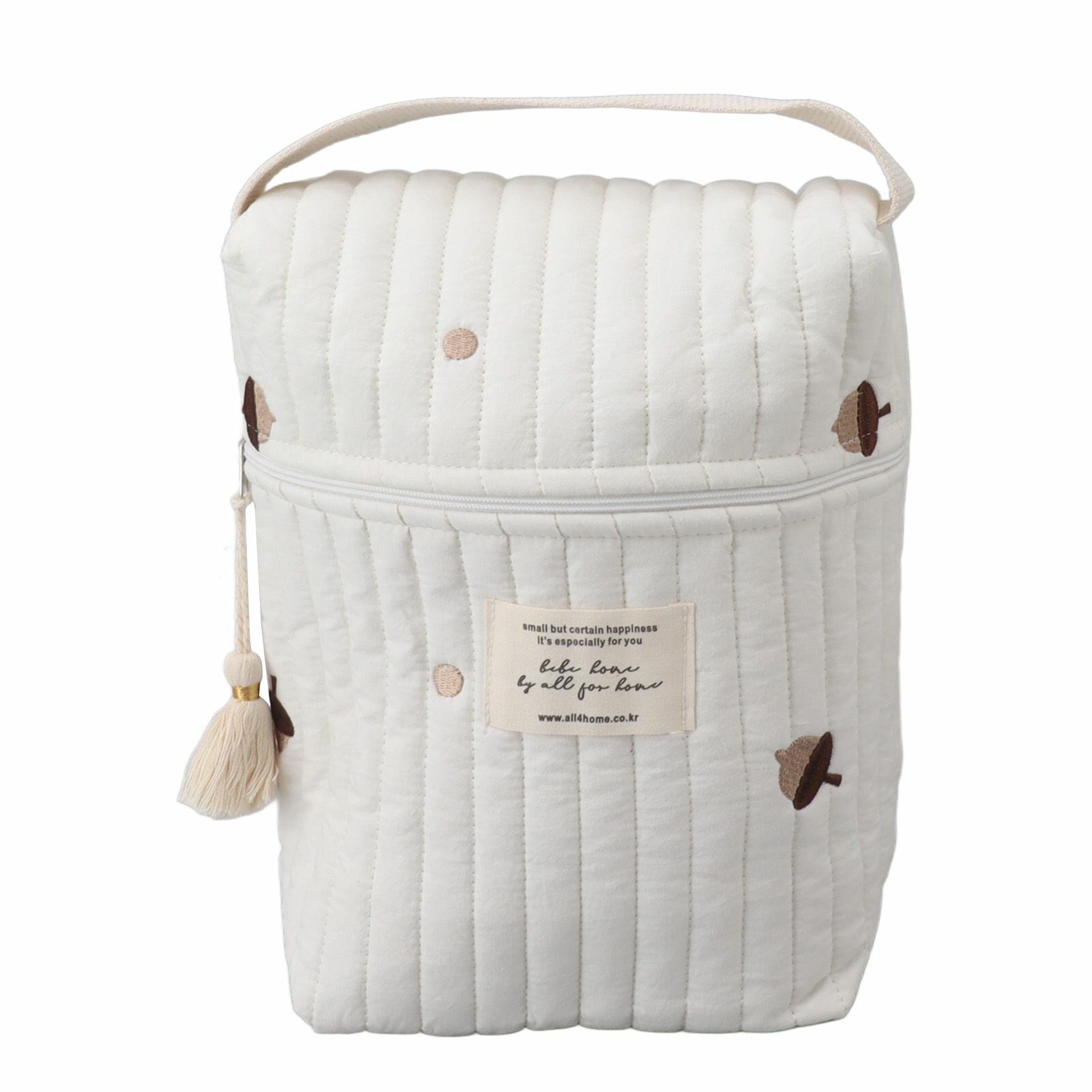 Хлопковая стеганая вышитая сумка для подгузников, сумка для детской коляски с застежкой-молнией, хлопковая стеганая вышитая модель