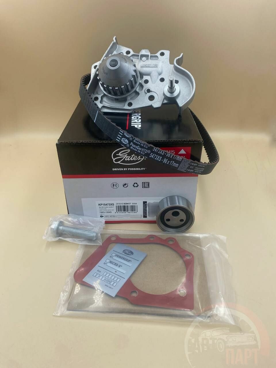 Комплект ГРМ с помпой Logan Largus Sandero 1,4/1,6 8 кл фаза 1 дорест. до 2009 г. 7701477024 GATES - артикул KP15473XS