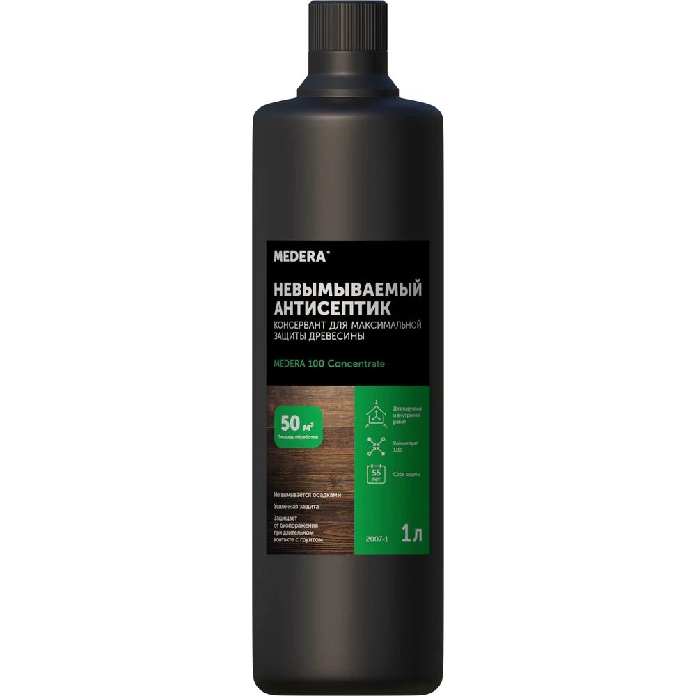 MEDERA Невымываемый универсальный Антисептик для древесины 100 Concentrate 1 л 2007-1