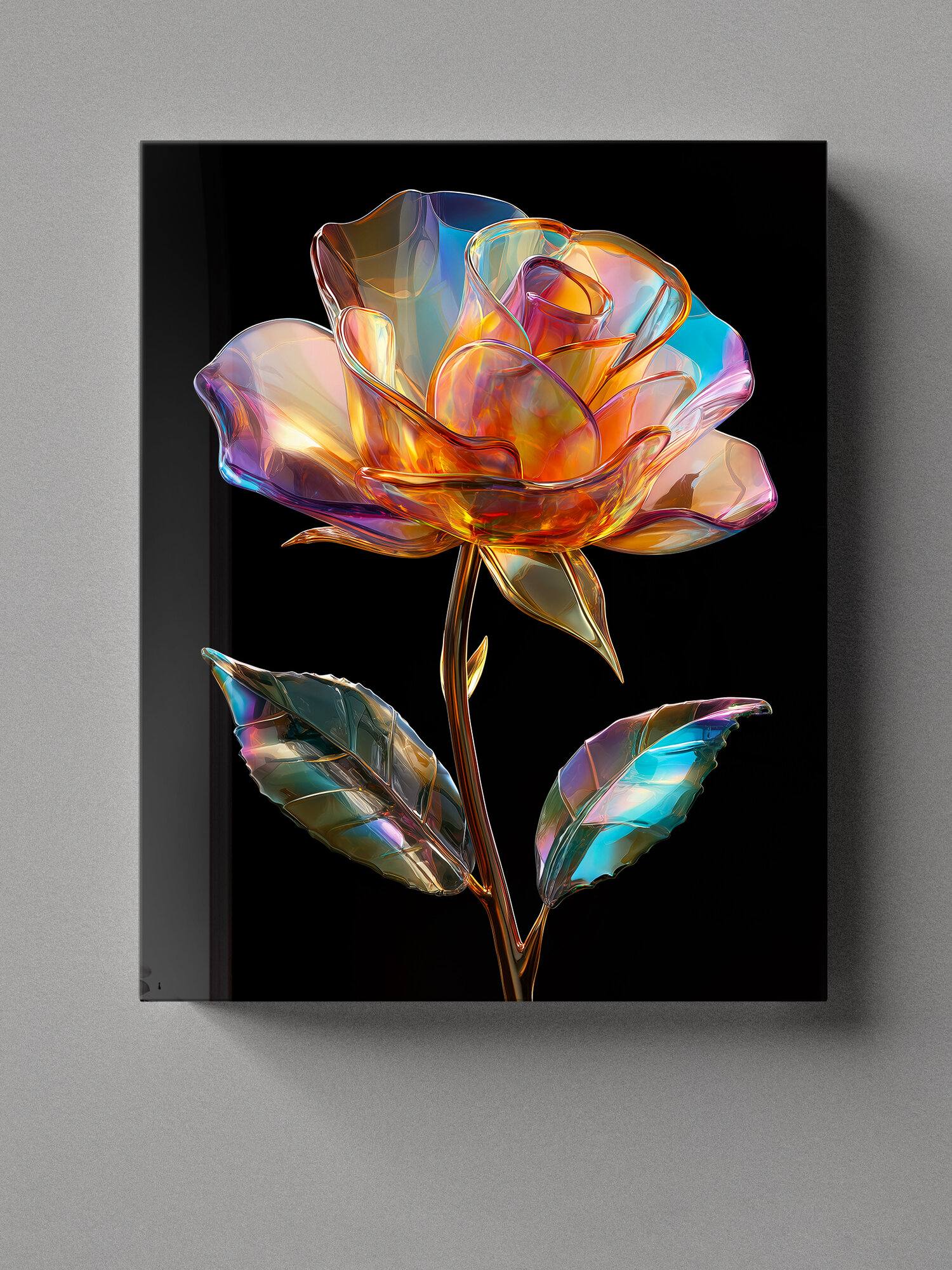 Картина PosterMarket "Хрустальная роза" на стекле , 40 x 50 см.