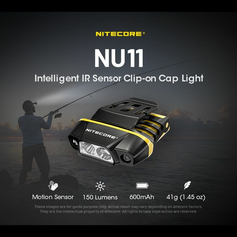 Налобный клипсовый фонарь Nitecore NU11 с управлением без рук