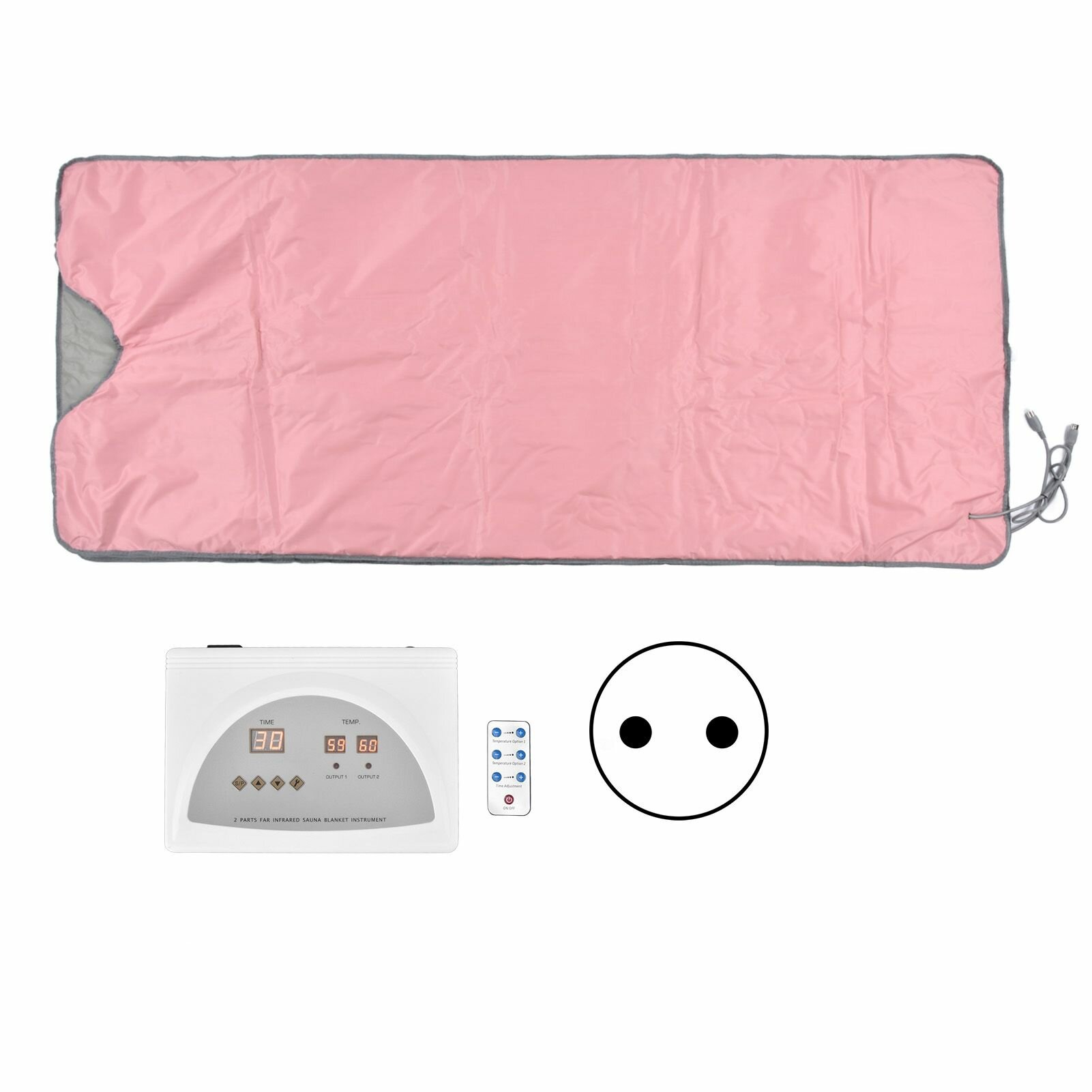 Портативное ИК сауна одеяло с пультом ДУ, детокс, розовое, 220V,