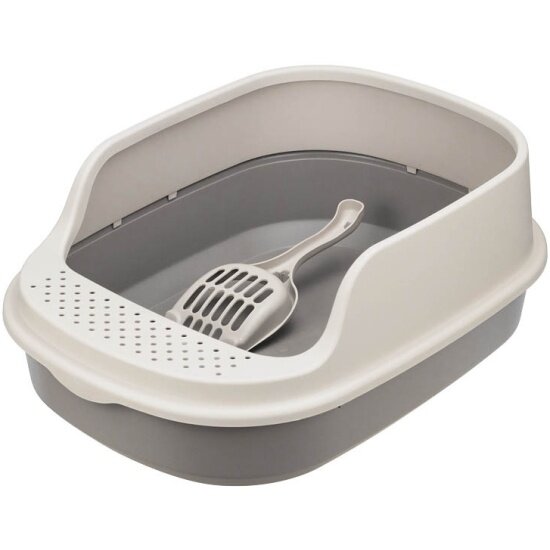 Лоток для кошек Idea ля-мурр 480х355мм с высоким бортом + (совок) М 1834 капучино