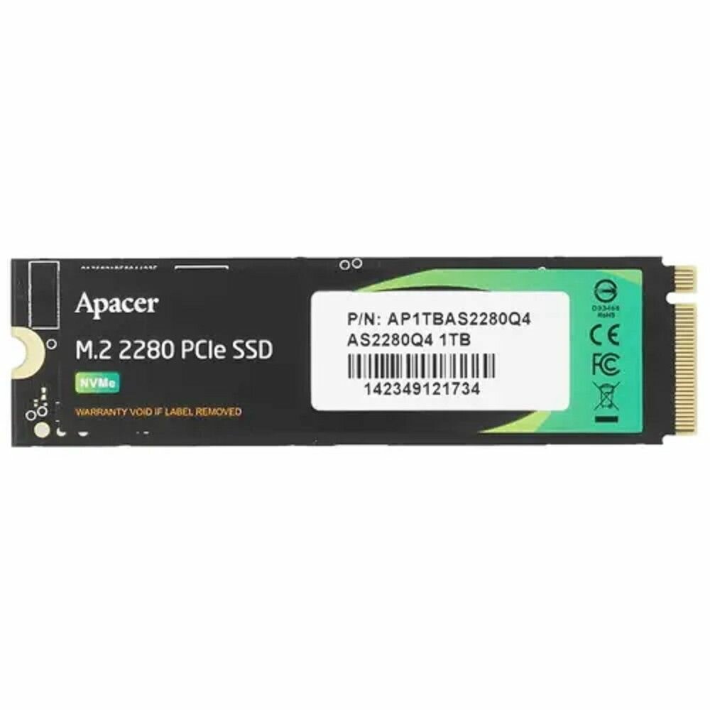 Apacer накопитель SSD M.2 2280 1TB AS2280Q4L Client SSD AP1TBAS2280Q4L - 1 PCI - E 4.0 4x, 3600 3000, 3D NAND