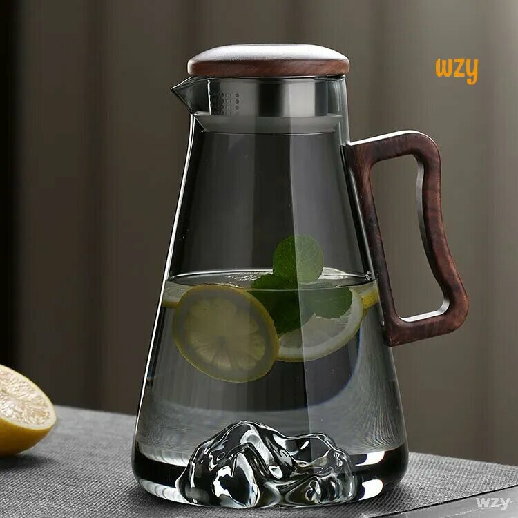 Кувшин вогдаль, стекло, для воды и сока, с крышкой, 2л, светло-серый Q137