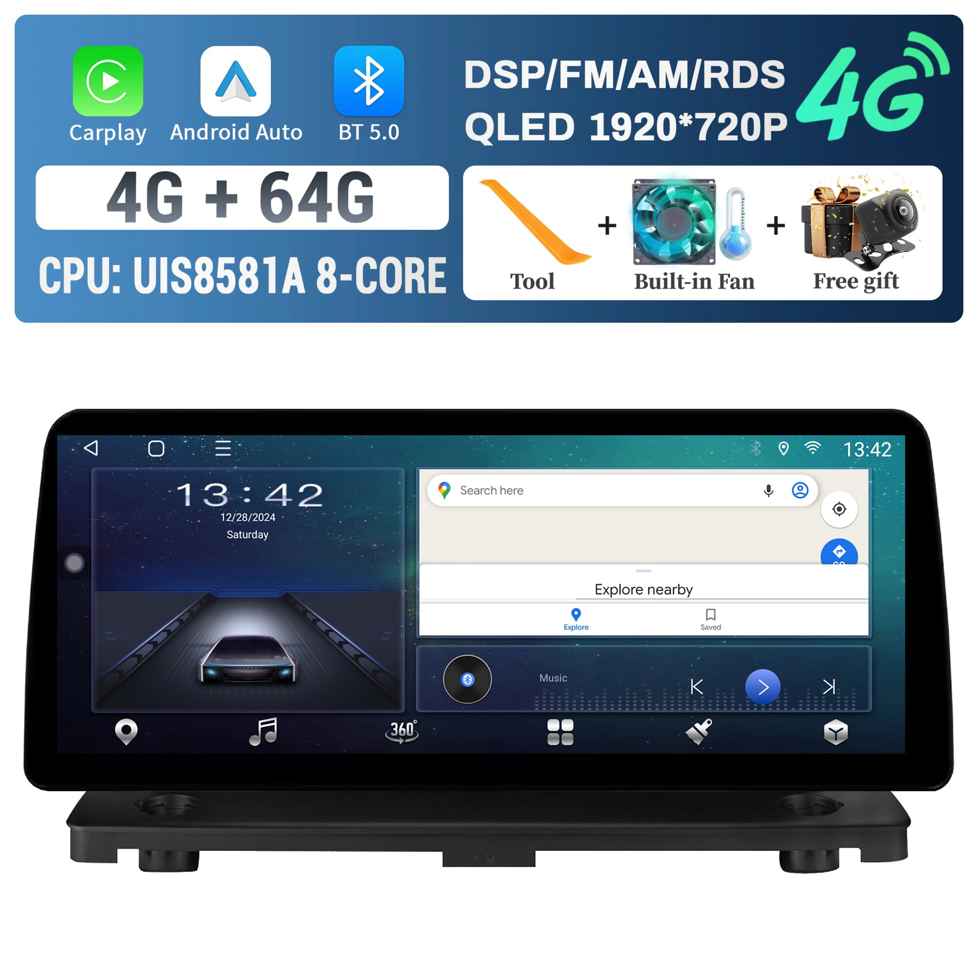 12,3-дюймовый для VOLVO XC90 2004 2005 2006-2013 автомобильный радиоприемник Android мультимедиа беспроводной Carplay навигация стерео головное устройство экран 4G 64G CAM