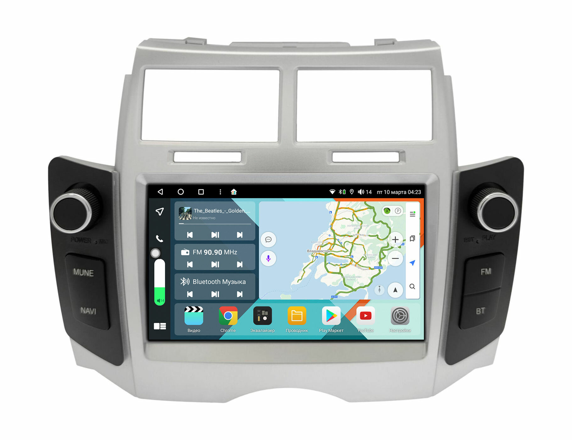 Магнитола Toyota Vitz, Yaris 2005 - 2010 / 7 дюймов, 4/64GB, 8 ядер, DSP, 4G, Android 10 / Wide Media