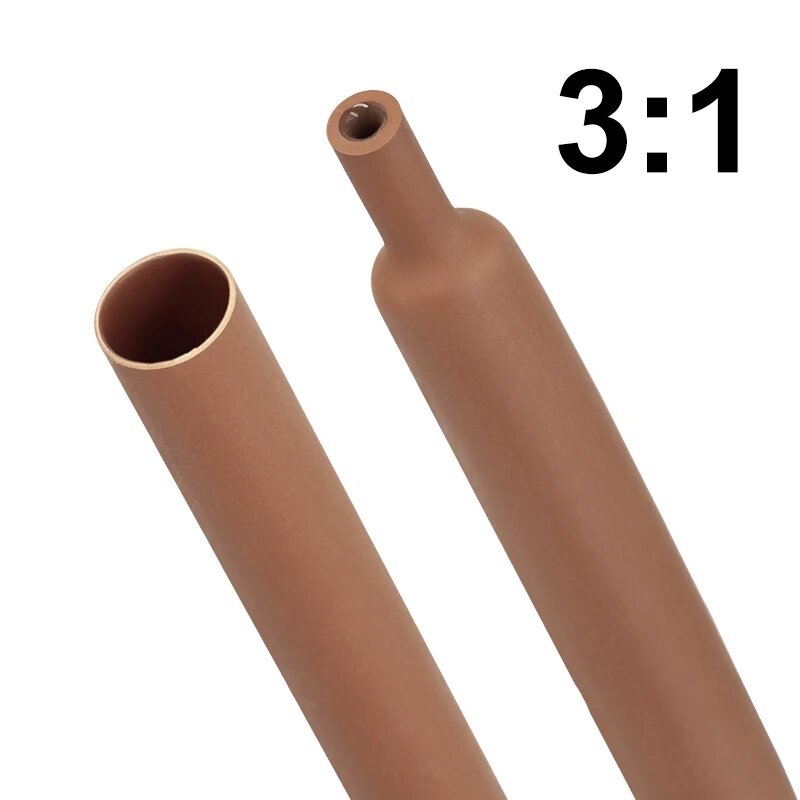 Термоусадочная трубка 3:1 синяя/коричневая с клеем 1,6-39 мм Brown, 5 meters, 6.4mm