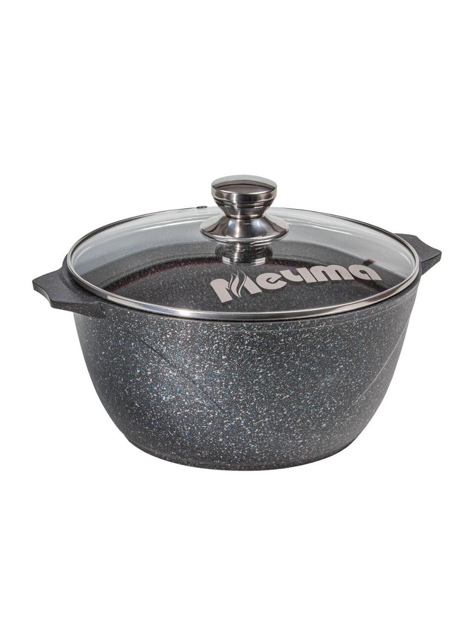 Кастрюля алюминий, антипригарное покрытие, 2 л, с крышкой, крышка стекло, круглая, Мечта, Гранит star, 42803