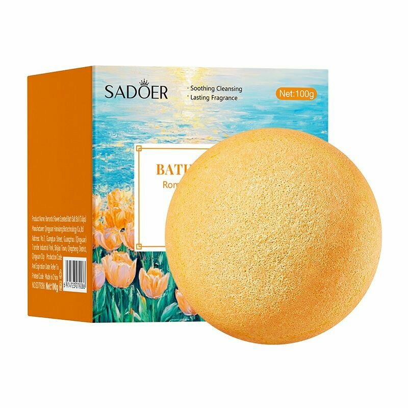 Романтическая бомбочка для ванны SADOER с цветочным ароматом (тонущая), очищение тела