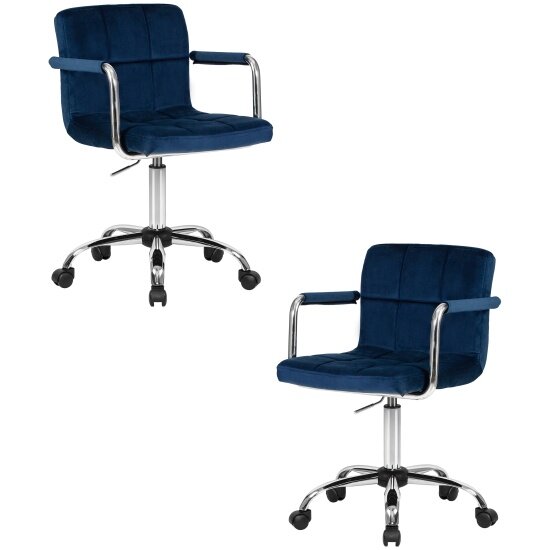 Кресло для персонала Dobrin офисное TERRY (синий велюр (MJ9-117))(2 шт/уп)