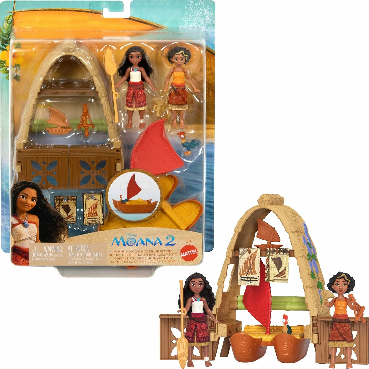 Моана / Disney Moana Игровой набор Моана и мастерская Лото с каноэ и фигурками