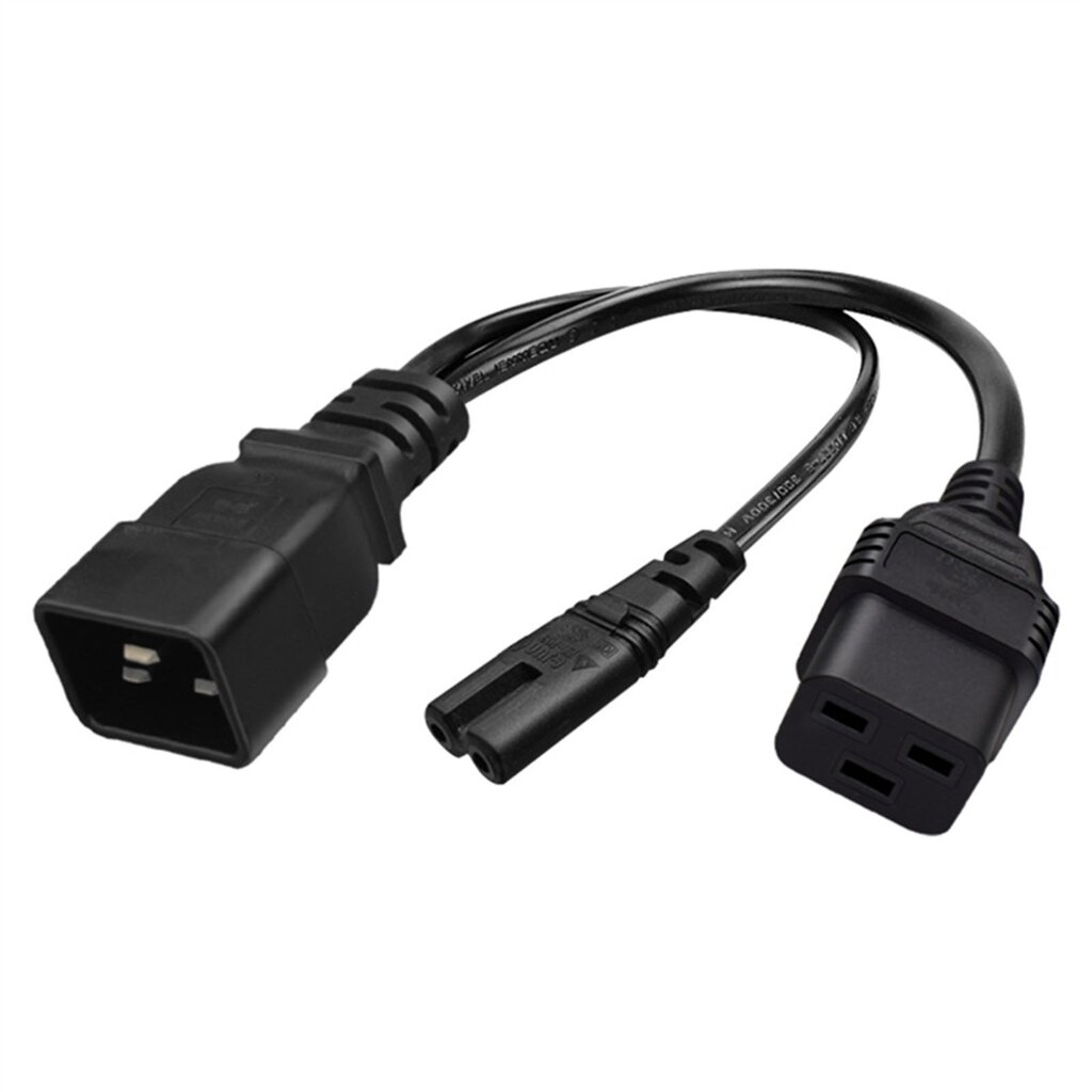 3-контактный Штекер IEC320-C20 к Штекерному Адаптеру IEC320-C7 + C19, Y-образный Разветвитель, Кабельная линия Преобразователя питания