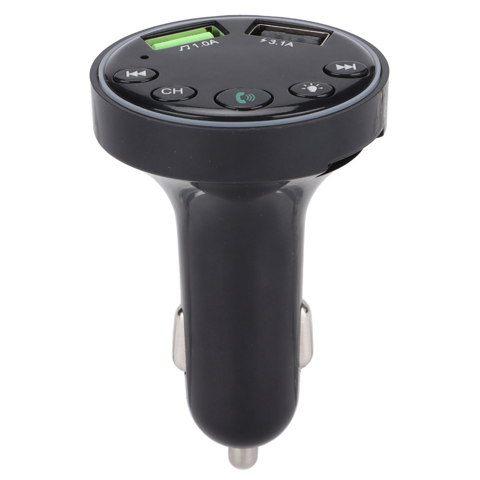 Bluetooth FM-передатчик с двойным портом зарядки и цветной подсветкой для автомобиля.