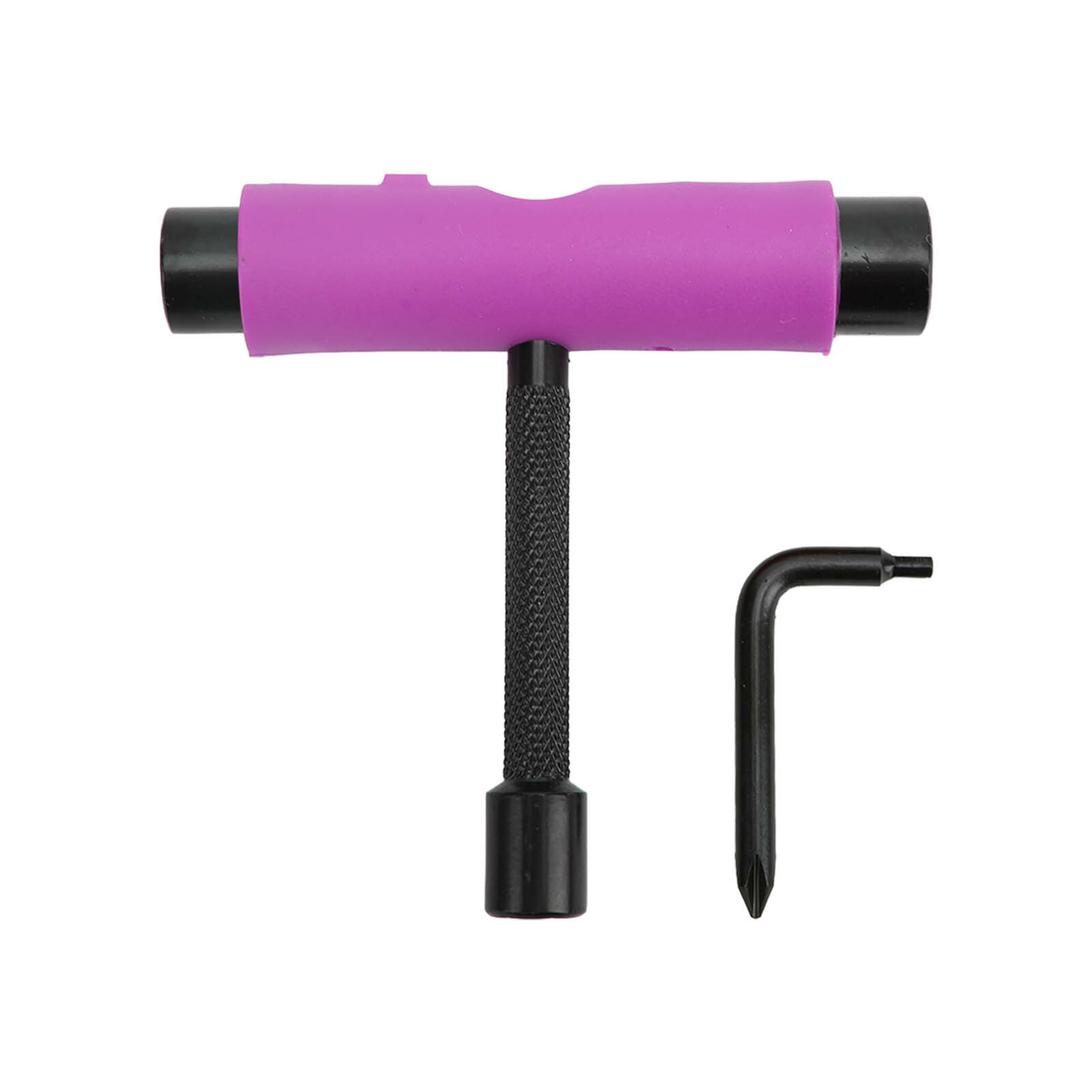 Гаечный ключ для скейтборда, 3 отверстия, Т-образная, L-образная направляющая пластина, для обслуживания скейтбордов, фиолетовый.