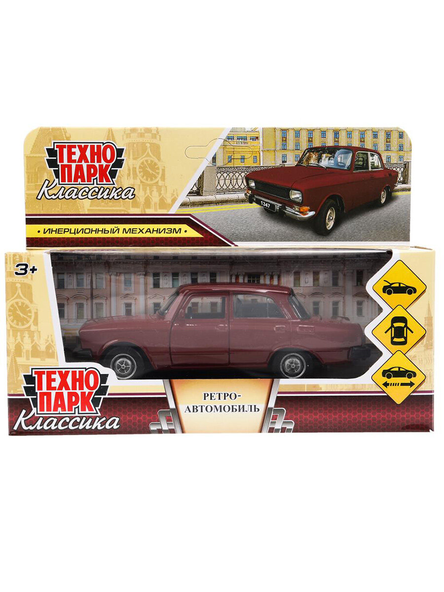 Технопарк Машина АЗЛК Ретро-модель 2140SL 12,5 см вишневый металл АZLК2140М-12-СR с 3 лет