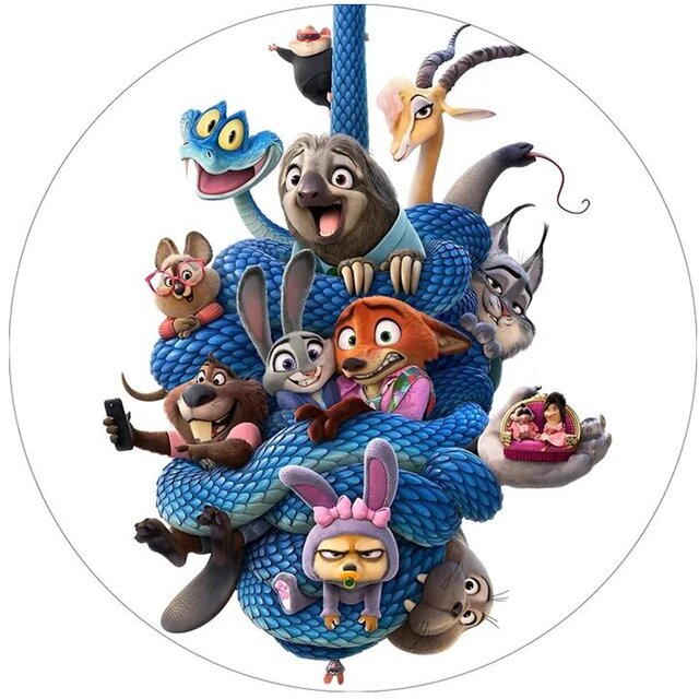 Декоративные подставки под торт на стол в стиле «Зверополис» для детского дня рождения в саду (3 предмета)