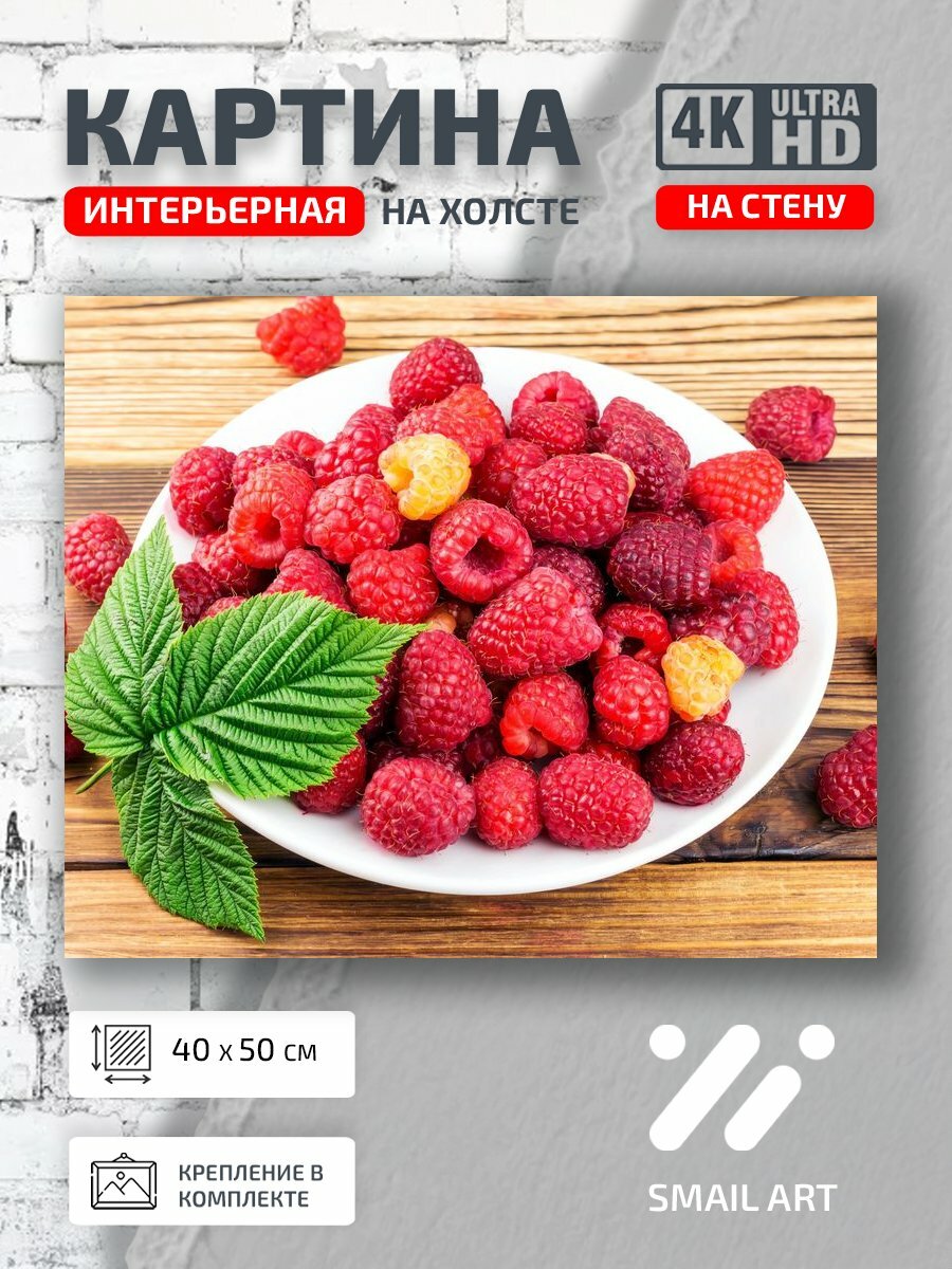 Картина на холсте интерьерная 40 на 50 на стену Красные Food для кафе кулинария интерьер
