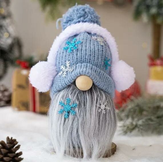 Holiday Gnome, Blue, Height 21cm, Length 10cm, 1pcs, Christmas Decoration, Scandinavian Style Figurine, Knitted Material, China Made, Festive Decor, Gift for Boys Girls Children Coworkers Friends