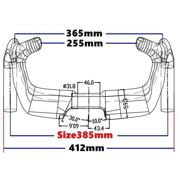 BIKEDOC TB26 Aero Track Руль Drop 385MM