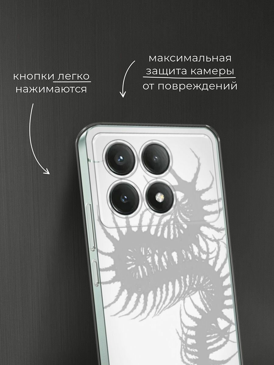 Чехол на Xiaomi Poco X6 PRO 5G / Поко X6 Про 5G с принтом Серая многоножка — фото 1