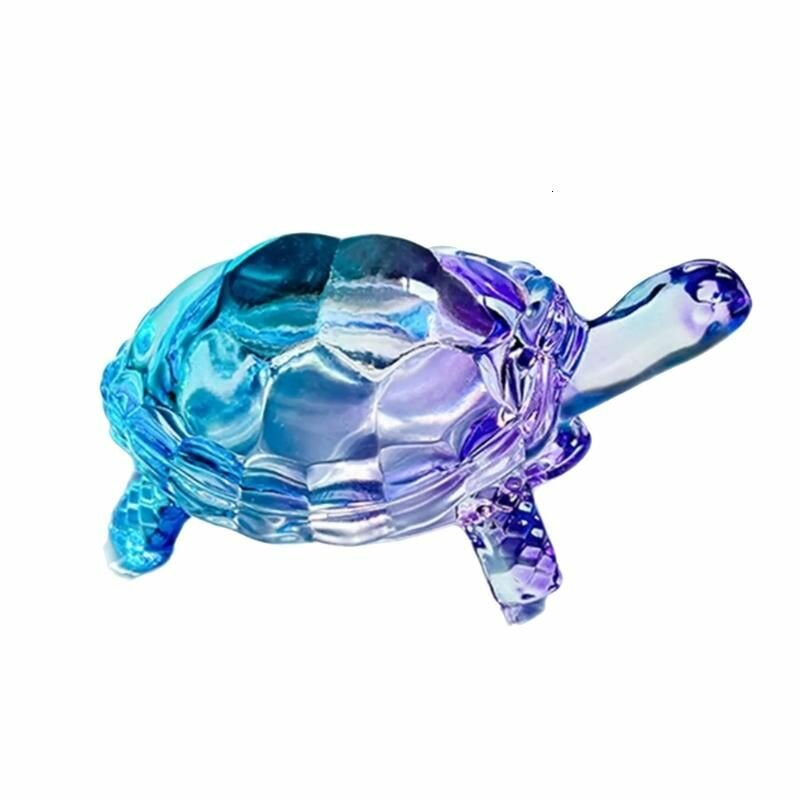 Глазурованное имитационное украшение в виде черепахи - синее и фиолетовое