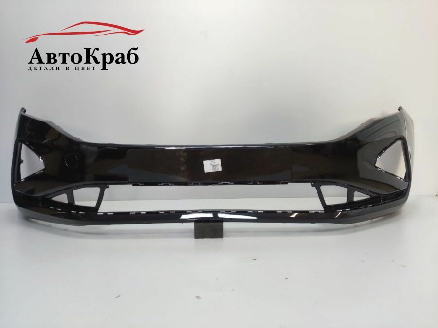 Бампер передний в цвет для Фольксваген Поло 6 2020 - 2023 г. 2T C9X - черный