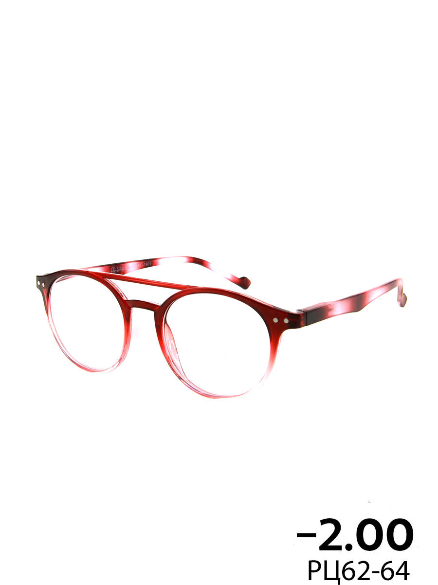 Очки для дали AiRstyle KC-1901, оптическая сила -2.00, пластик, овальные, бордовые