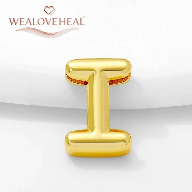 WEALOVEHEAL Позолоченные латунные буквы для браслетов I